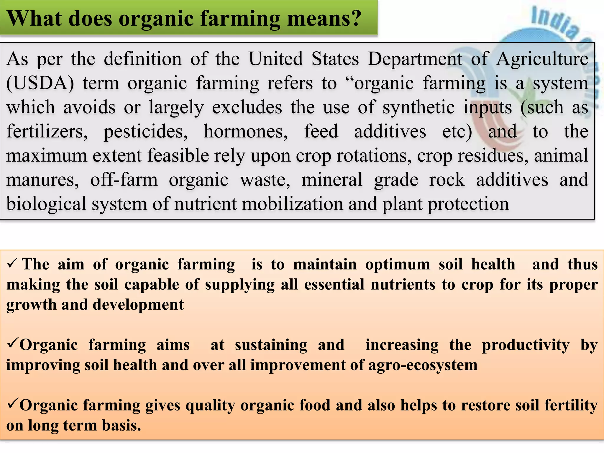 organic farming prospects and constraints | PPTX