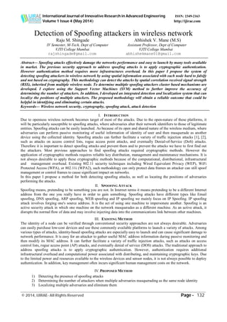 Detection of Spoofing attackers in wireless network | PDF | Computer Networking | Computing