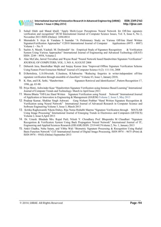 ENHANCED SIGNATURE VERIFICATION AND RECOGNITION USING MATLAB | PDF