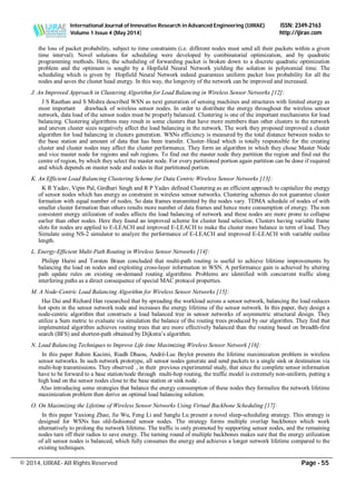 Load Balancing for Achieving the Network Lifetime in WSN-A Survey | PDF ...