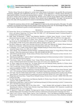 Load Balancing for Achieving the Network Lifetime in WSN-A Survey | PDF | Internet of Things ...