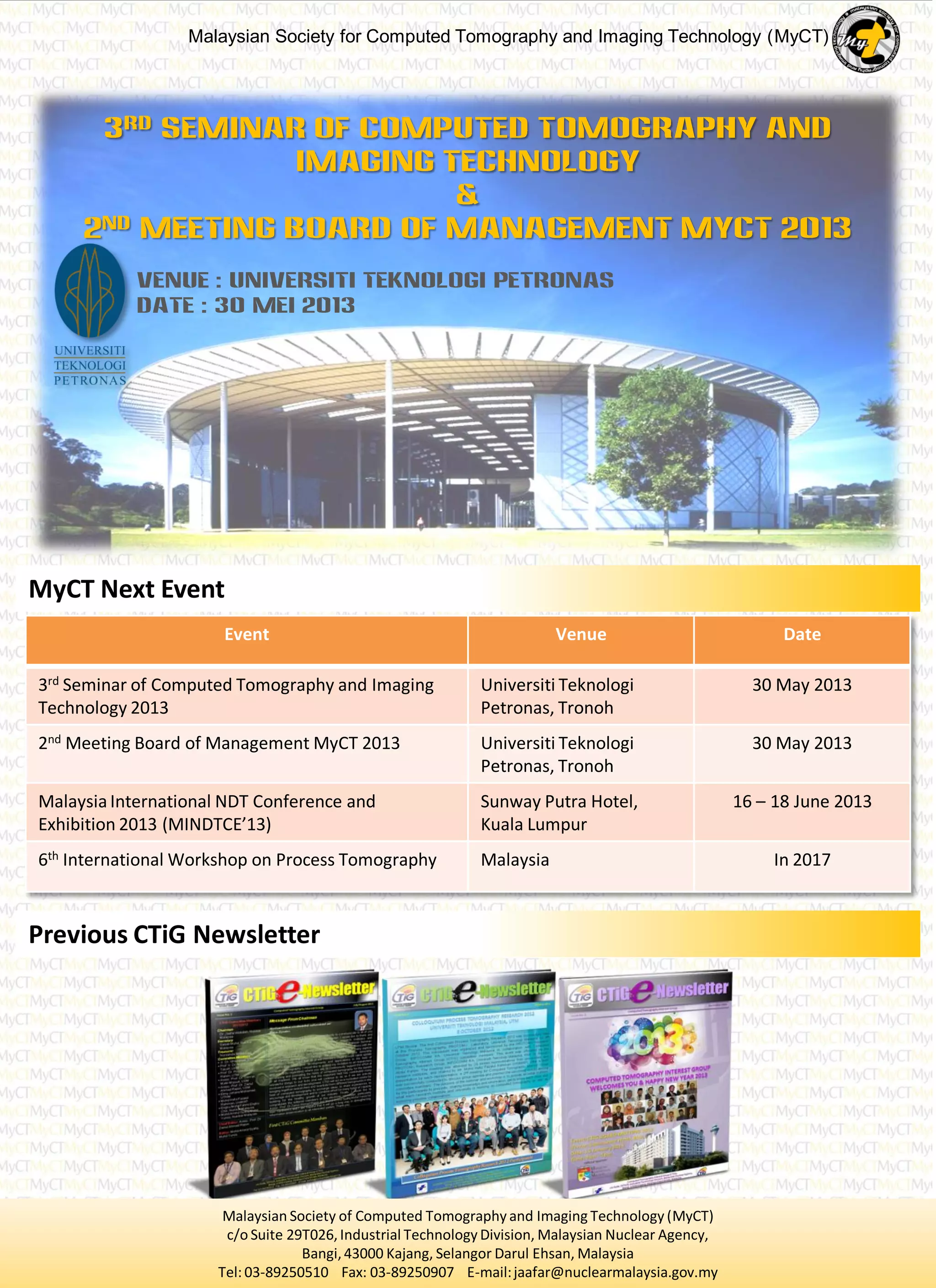 1st MyCT e-Newsletter | PDF