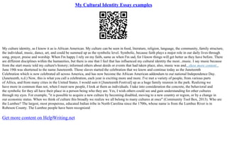 My Culture Short Story | PDF