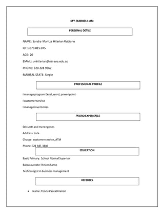 My curriculum | DOCX