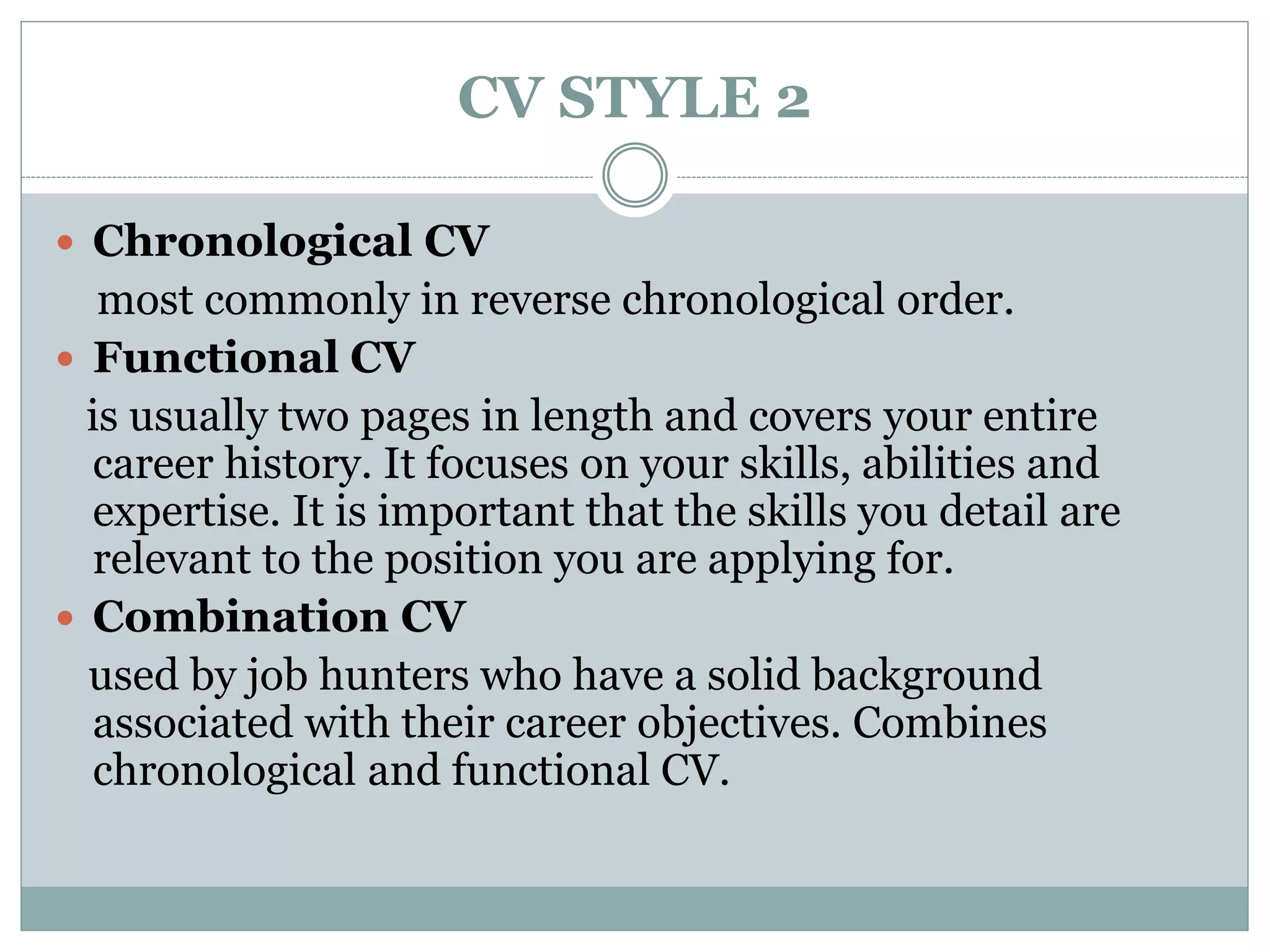 CV Writing | PPTX