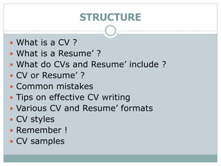 CV Writing | PPTX