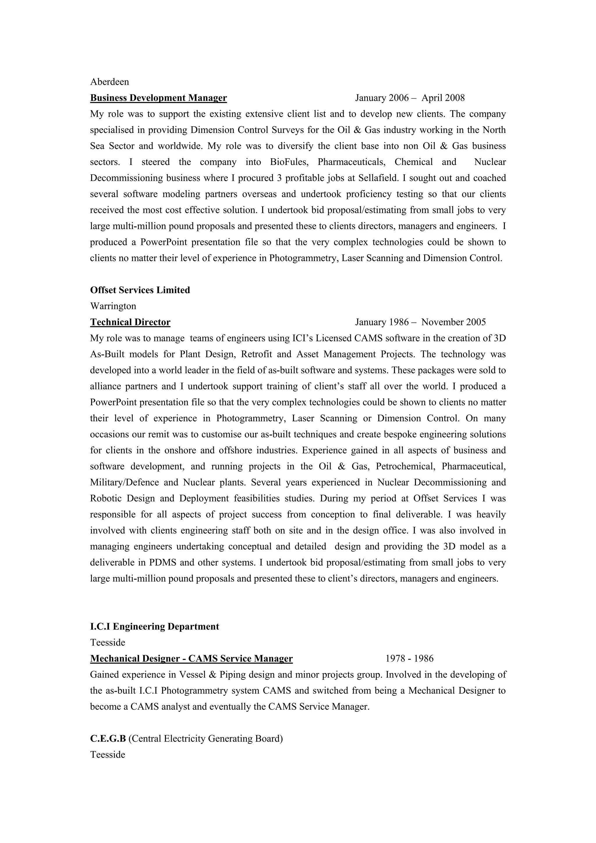 Gerard Hind's CV | PDF