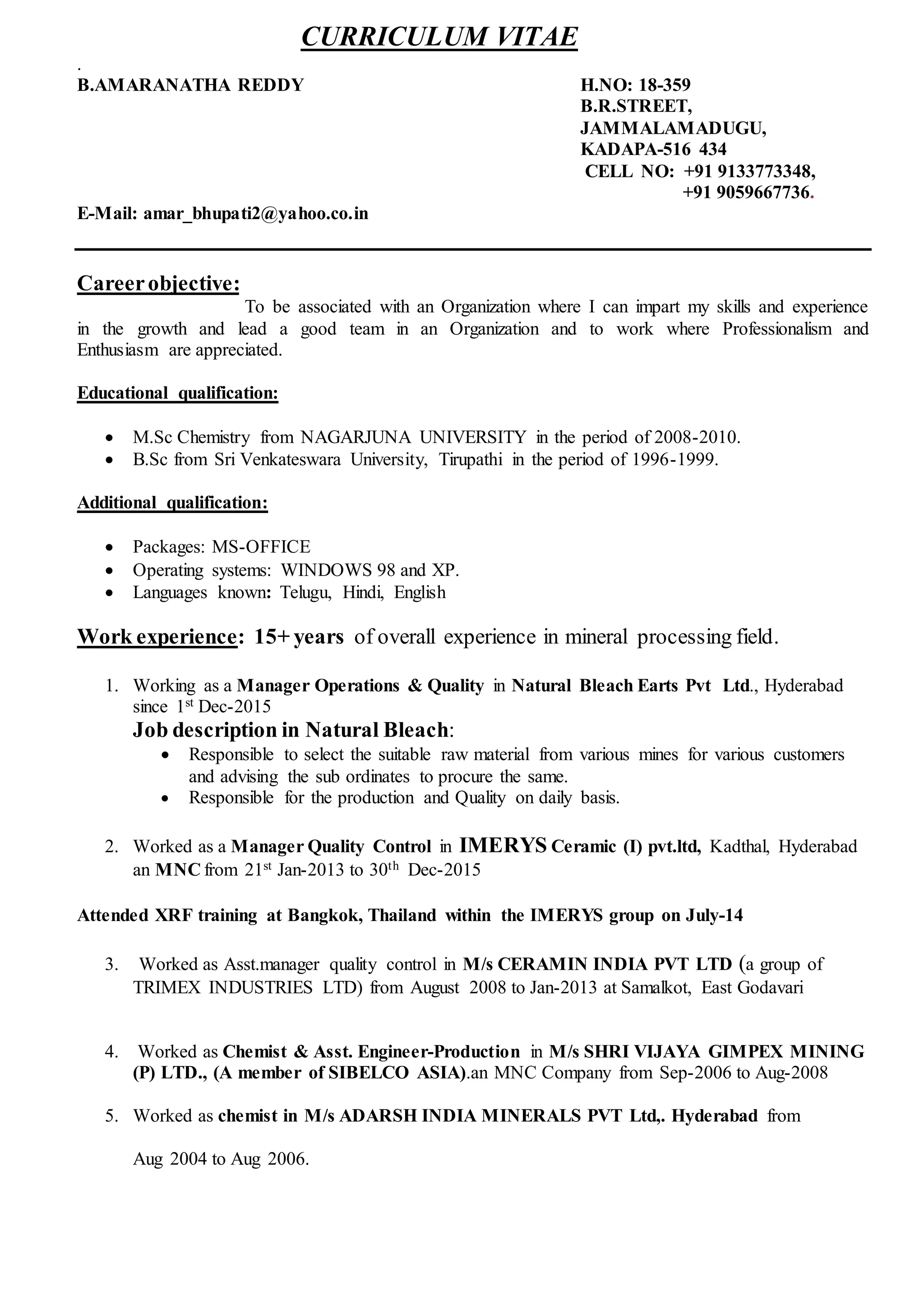 My cv | DOCX | Geology | Science