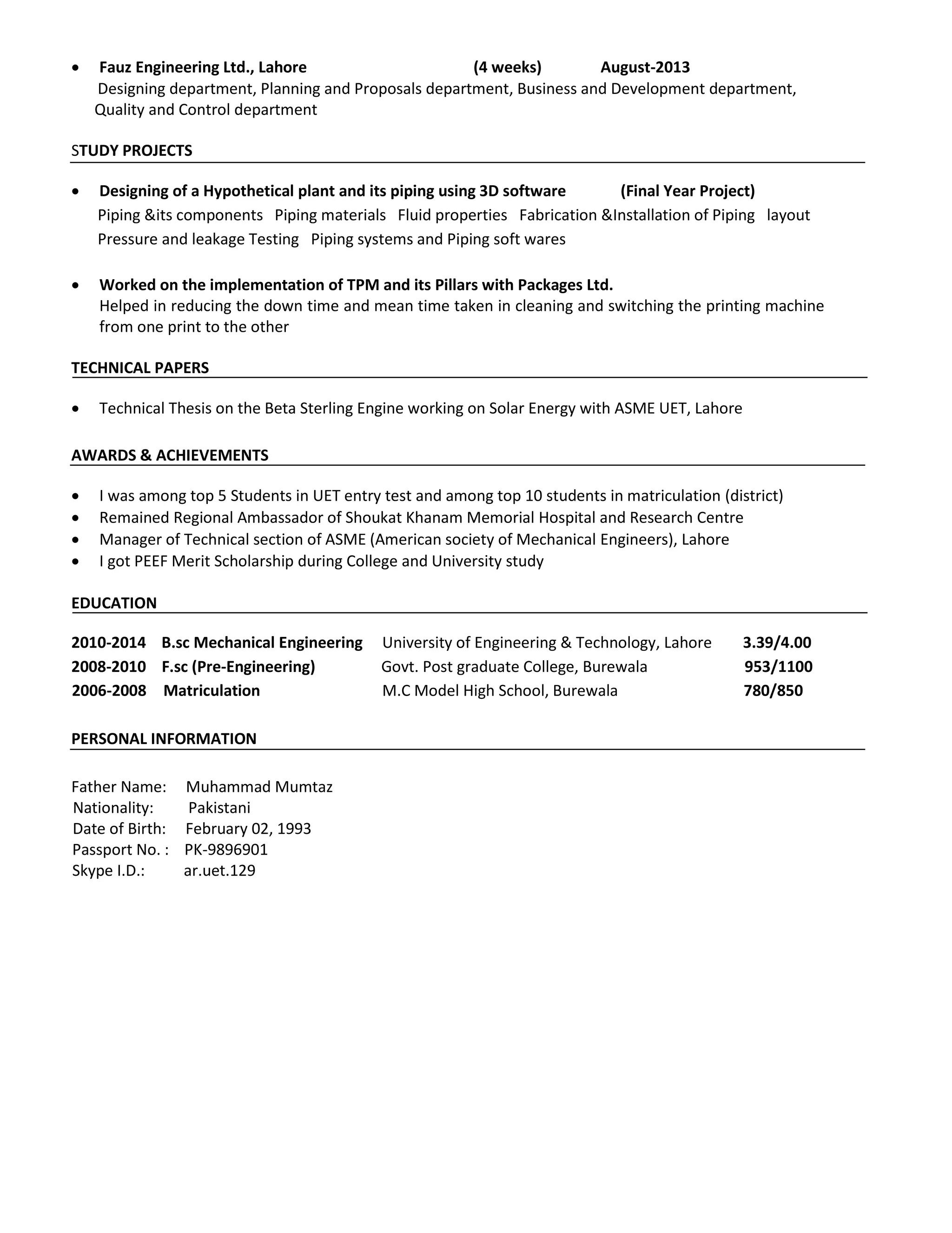 My cv | PDF | Civil Engineering Industry | Industries