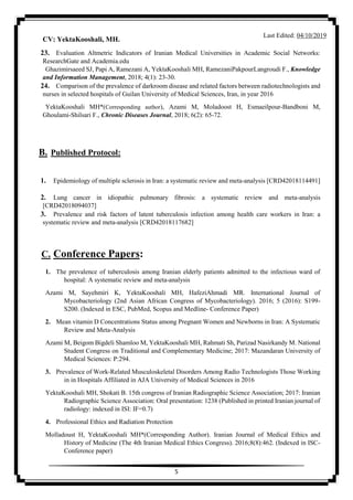 Mohammad Hossein YektaKooshali CV last modified 10.09.2019