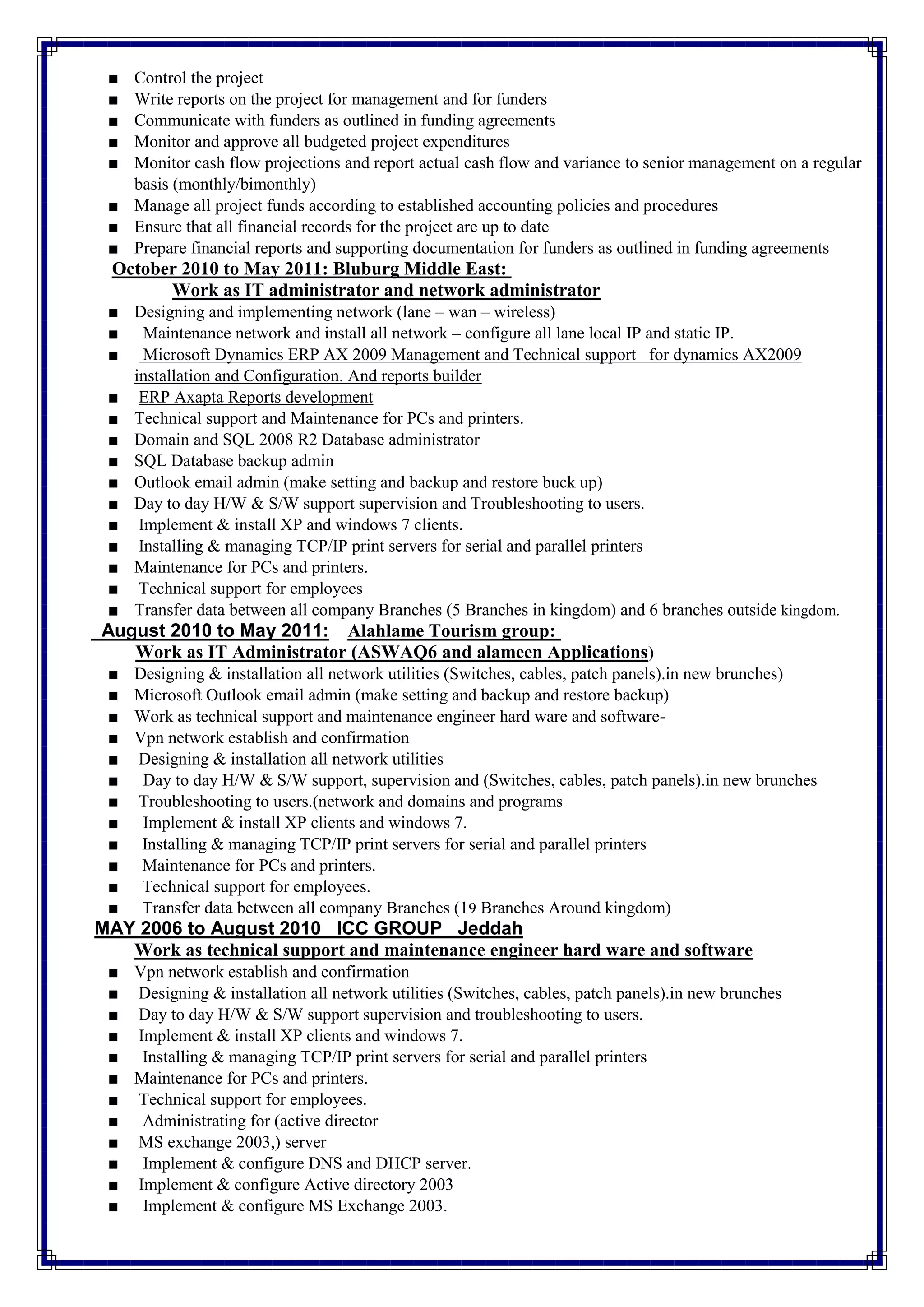 Computre Engneer and IT Administrator | PDF