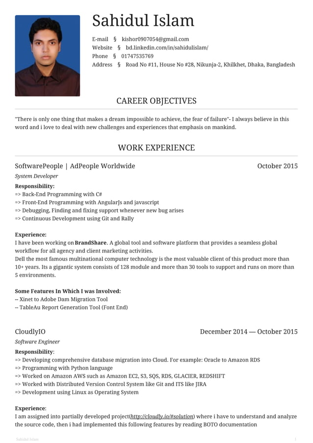 My cv bangla | PDF