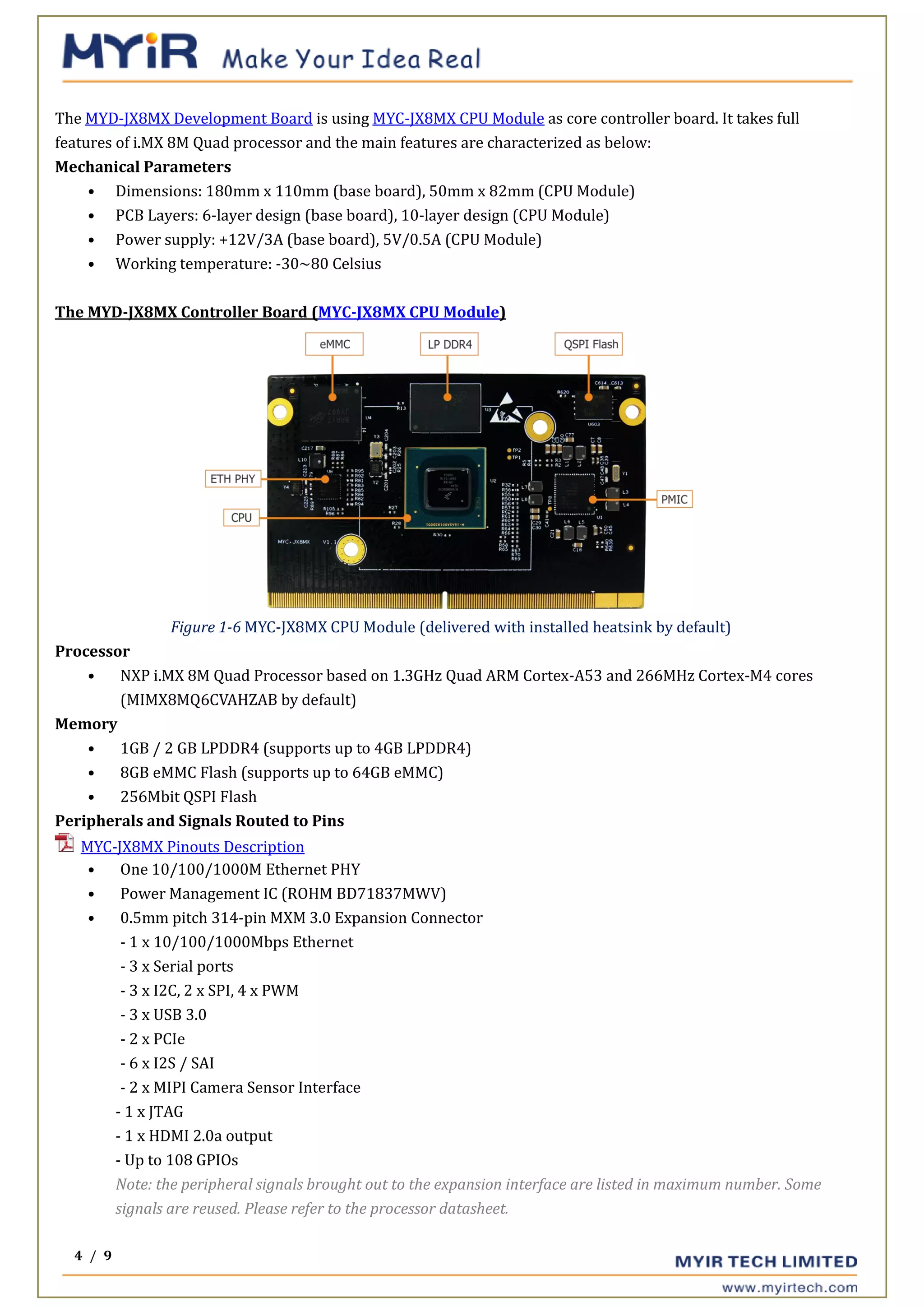 Development Board For Nxp I Mx 8m Quad Application Processors Pdf