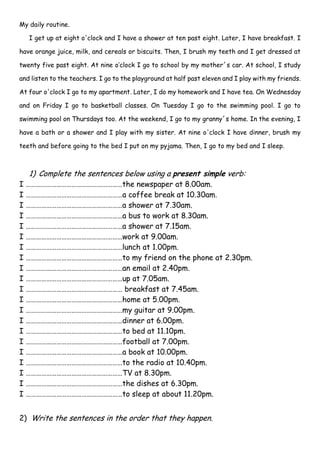 My daily routine...1 | PDF