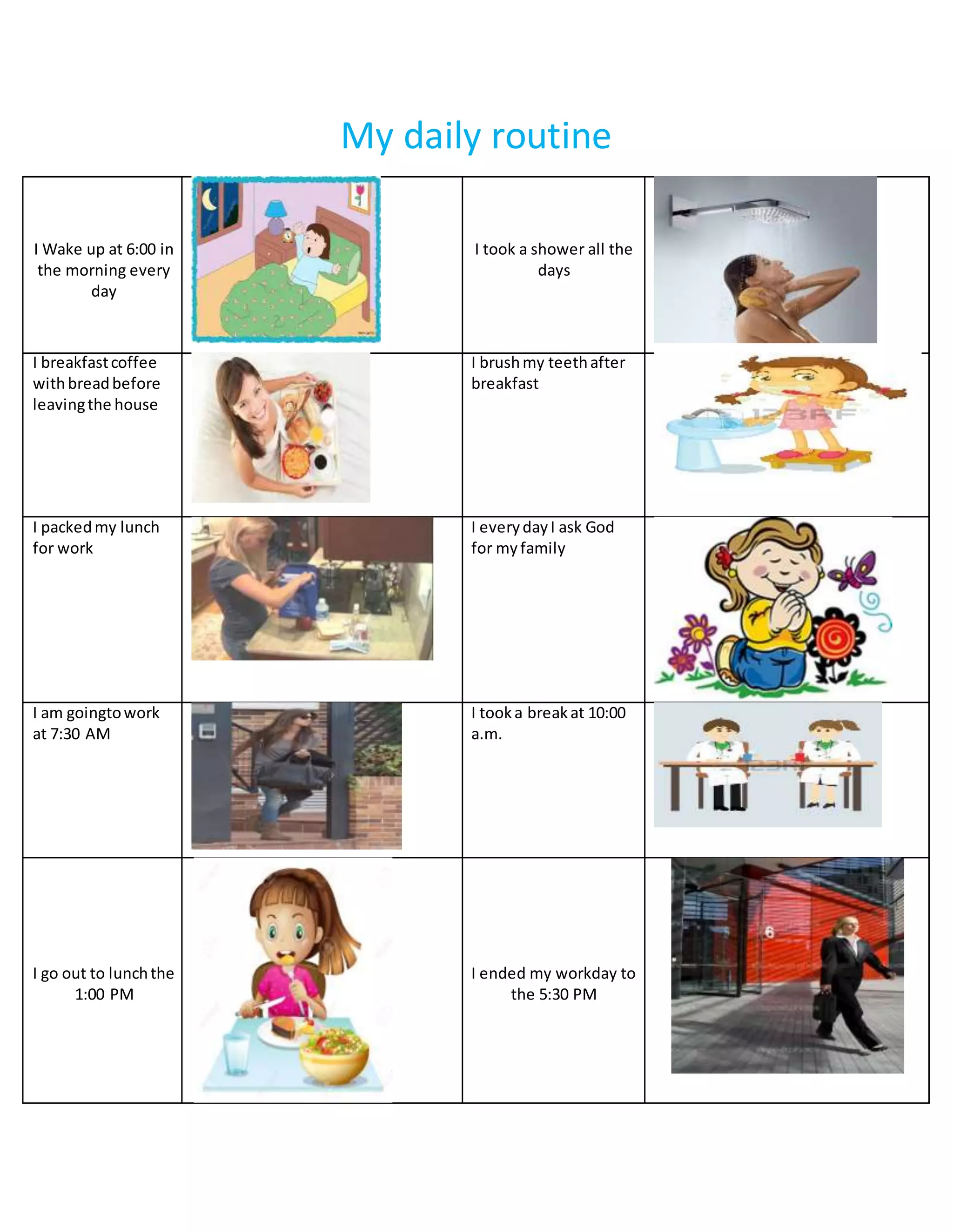 My daily routine | DOCX