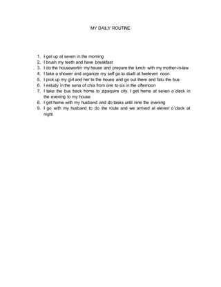 My daily routine english | DOCX | Oral care | Personal Care