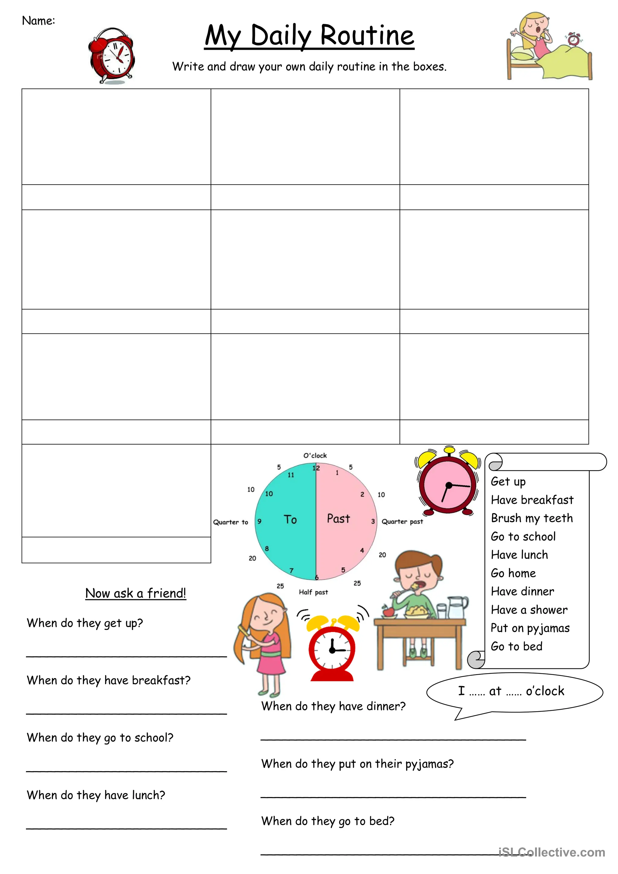 My Daily Routine worksheet- Every day Activities | PDF