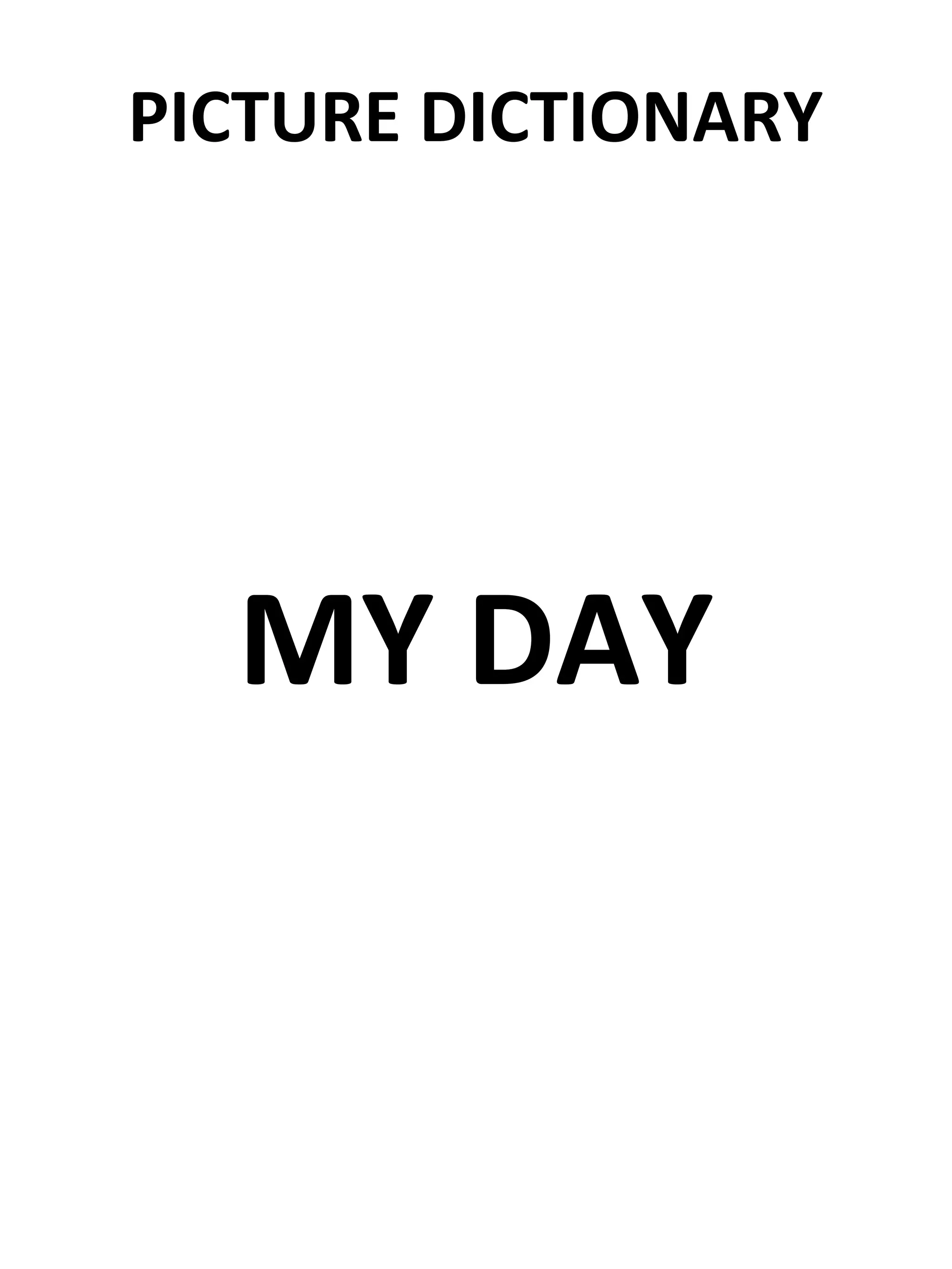 My day picture dictionary | PDF