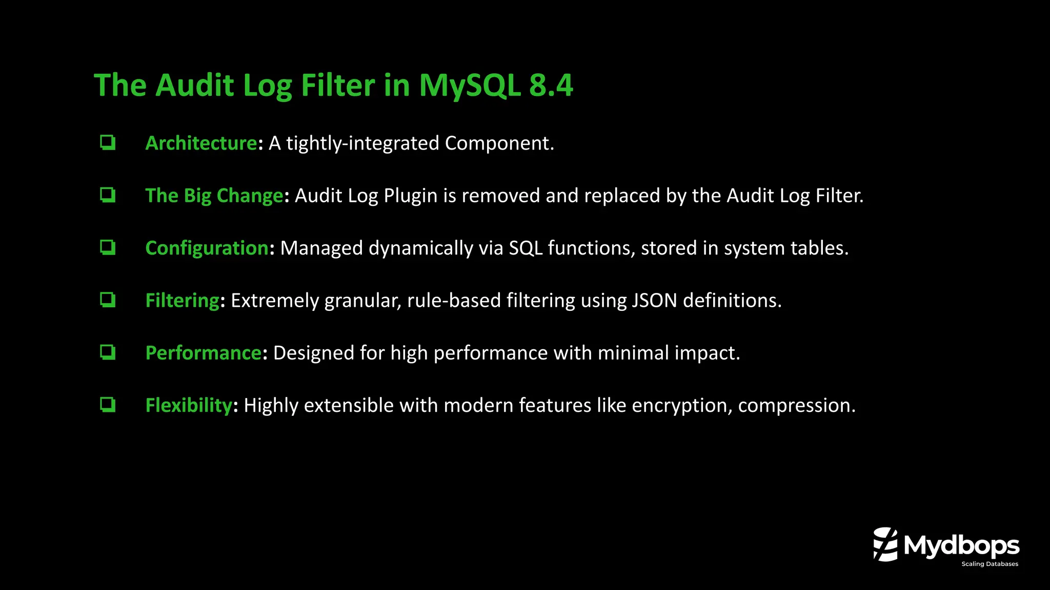 Secure Audit Logs in MySQL 8.4 | Vinoth Kanna | Mydbops Webinar 45 | PDF