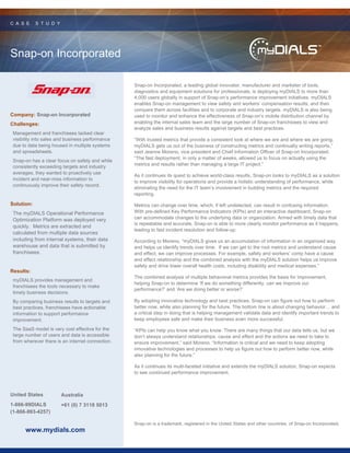 Snap-on Incorporated - myDIALS Case Study | PDF