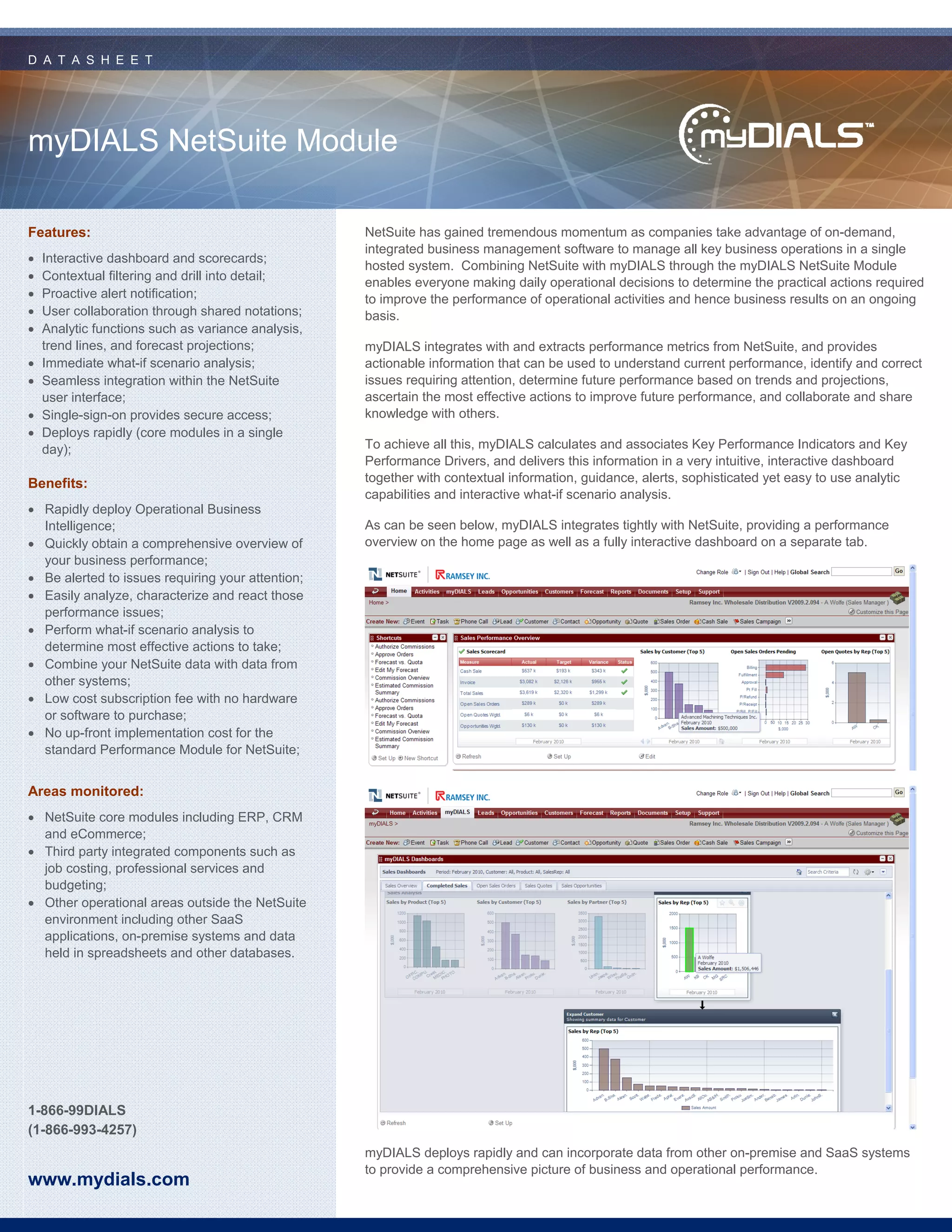 myDIALS NetSuite Module Data Sheet | PDF | Business | Business and Finance