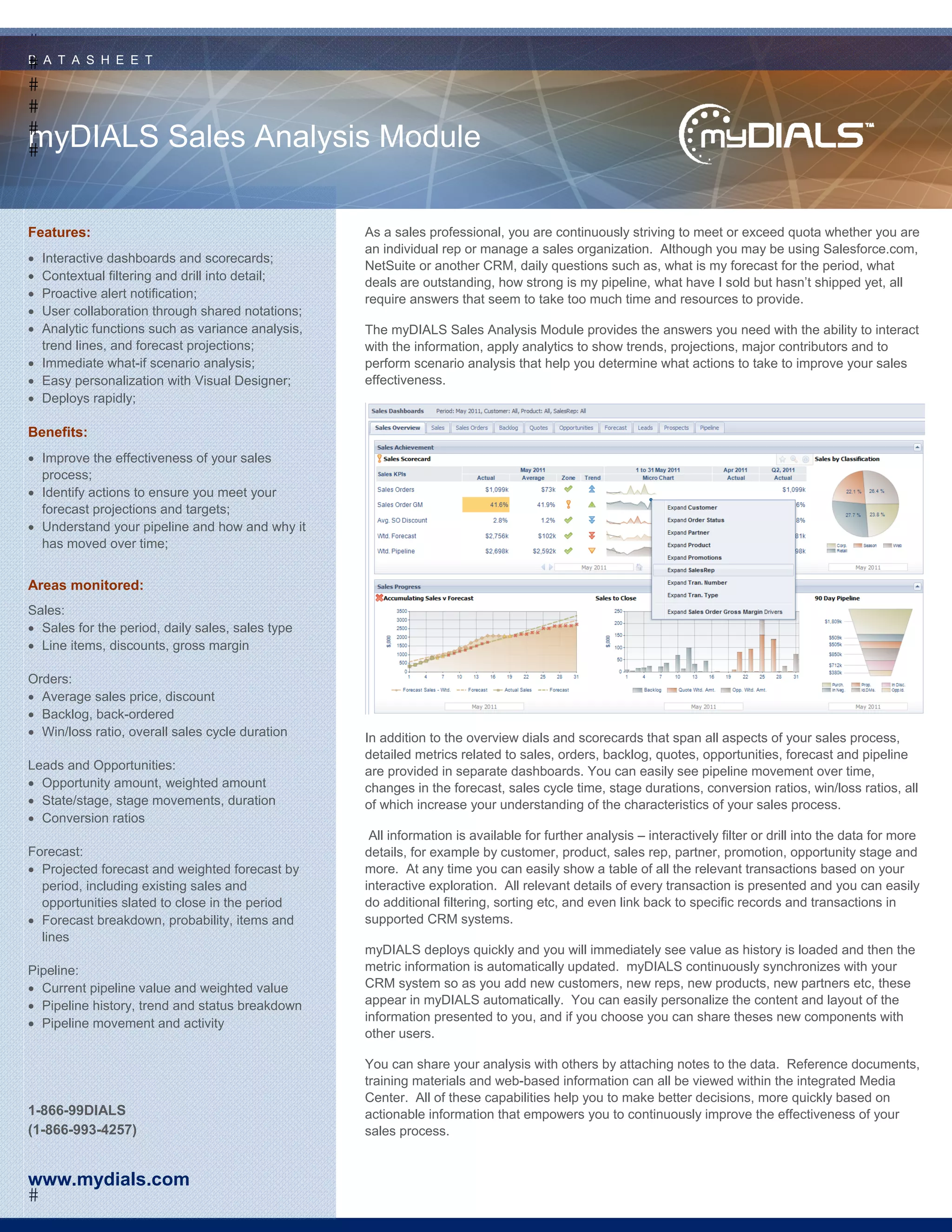 myDIALS Sales Analysis Module Data Sheet | PDF | Sales | Business