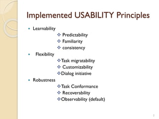 USABILITY Principles in the context of digital diary | PPT