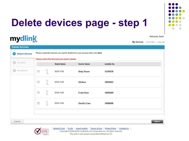 mydlink website mockup | PPT