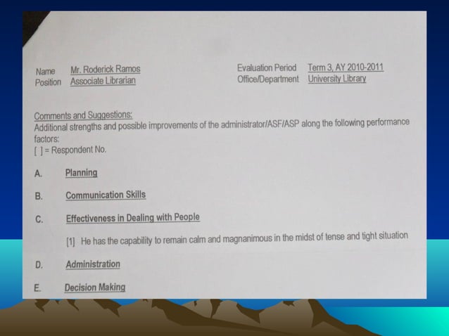 My dlsu evaluation ratings | PPT