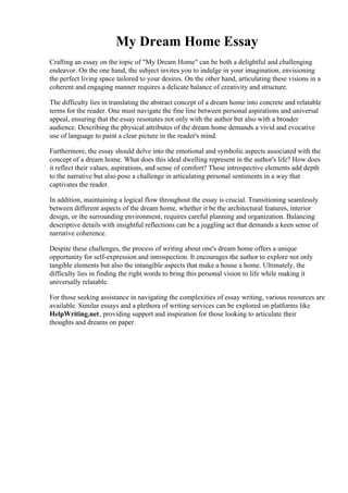 My Dream Home Essay | PDF
