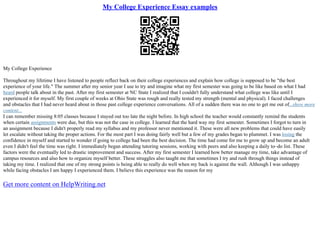 My Dreams For College | PDF