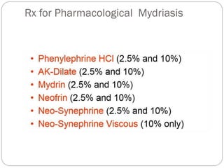 Mydriatics and cycloplegics | PPTX