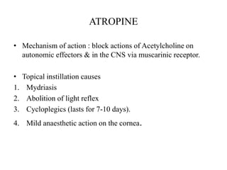 Mydriatics & cycloplegics | PPTX