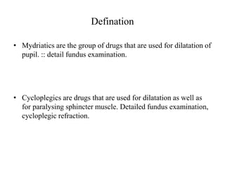 Mydriatics & cycloplegics | PPT