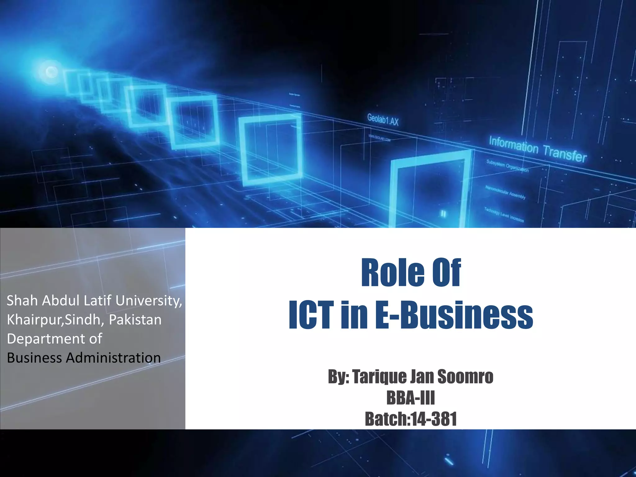 Role Of ICT in E-Business | PPT