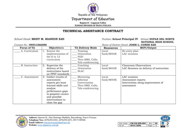 MYE-TECHNICAL-ASSISTANCE-CONTRACT.docx | Professional School ...