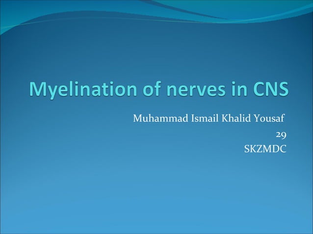 Myelination of nerves in cns | PPT