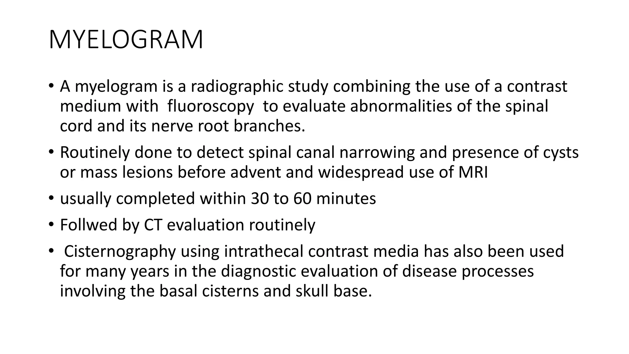 Myelogram | PPTX