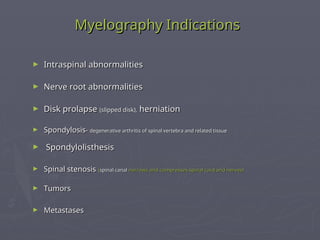 myelography.pptndnsmsmkslskdmdmmnnsnksmsm | PPT