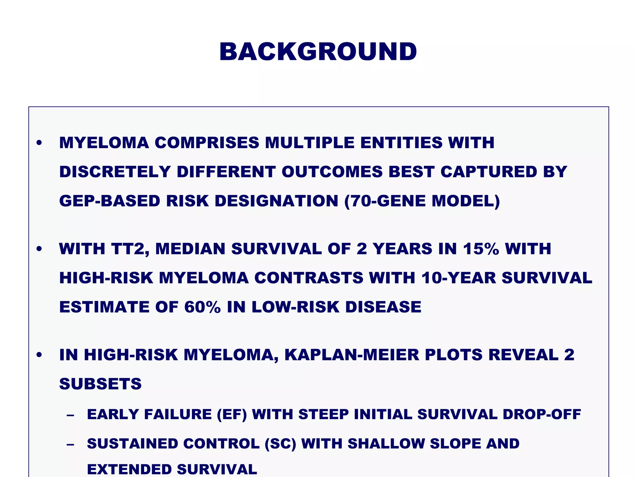 High-Risk Multiple Myeloma: Distinguishing Early Failures from Sustained Control | PPT | Cancer ...