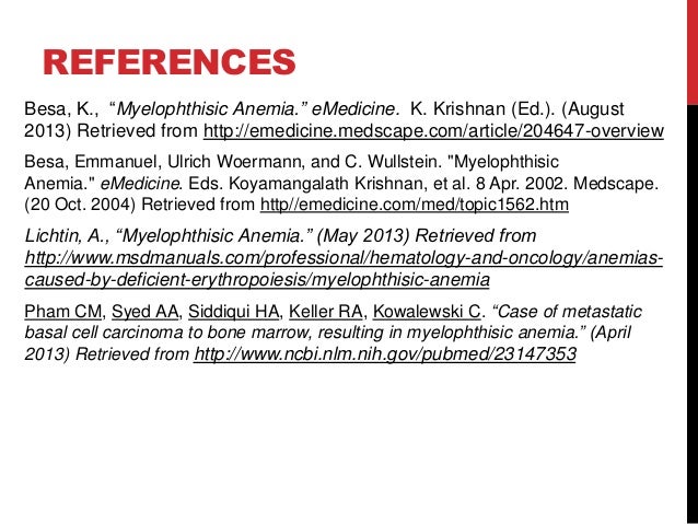 Myelophthisic anemia final