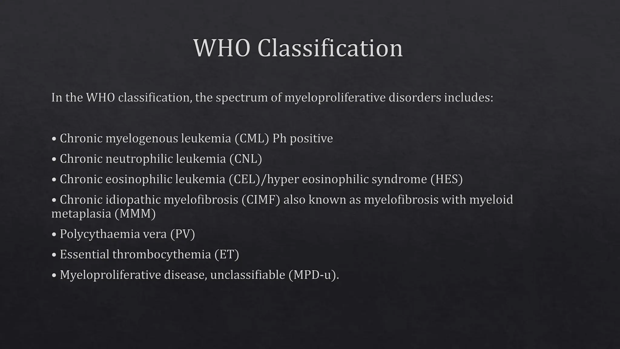 Myeloproliferative Disorders ( MPD ) | PPTX