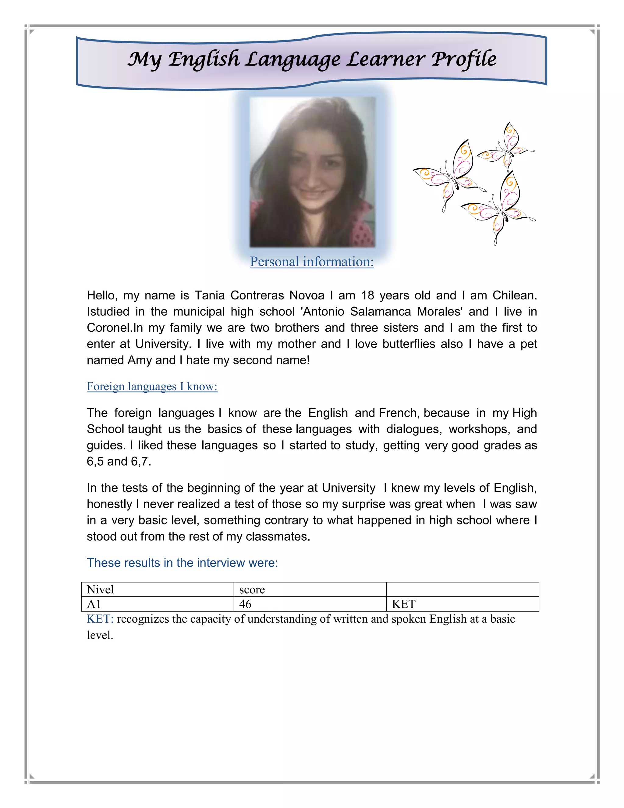 My english language learner profile.docx 1 copia | DOCX