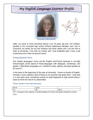 My english language learner profile.docx 1 copia | DOCX