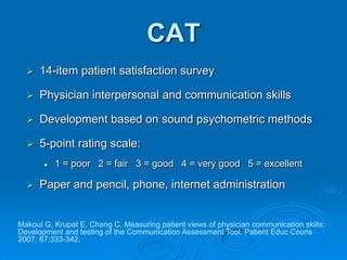 Using the Communication Assessment Tool (CAT) to Assess Communication ...