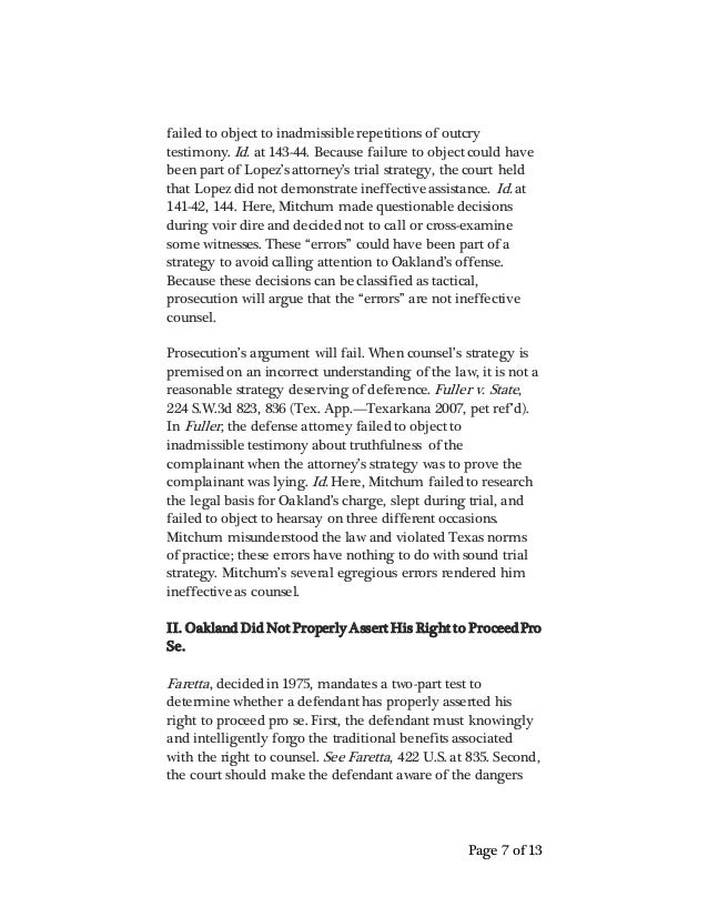 Writing Sample - Memorandum