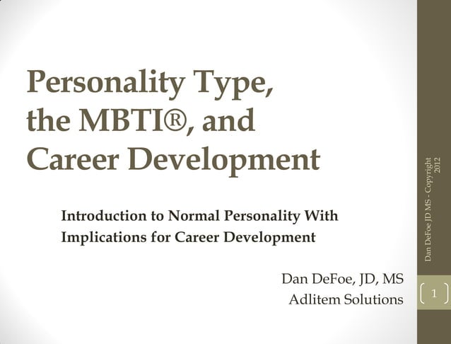 Myers briggs mbti normal personality and career development | PPT