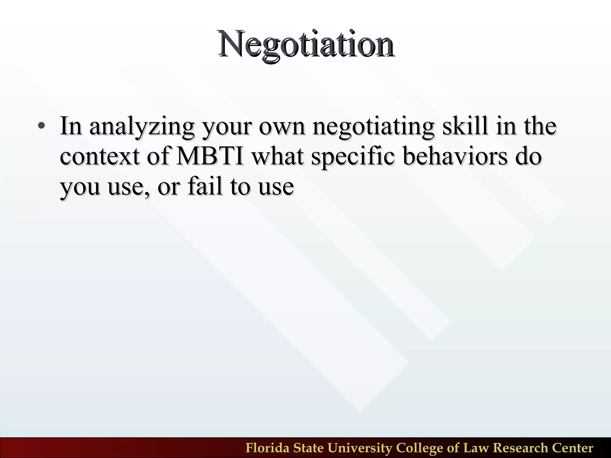 Myers Briggs Personality Typesfor Negotiation | PPT