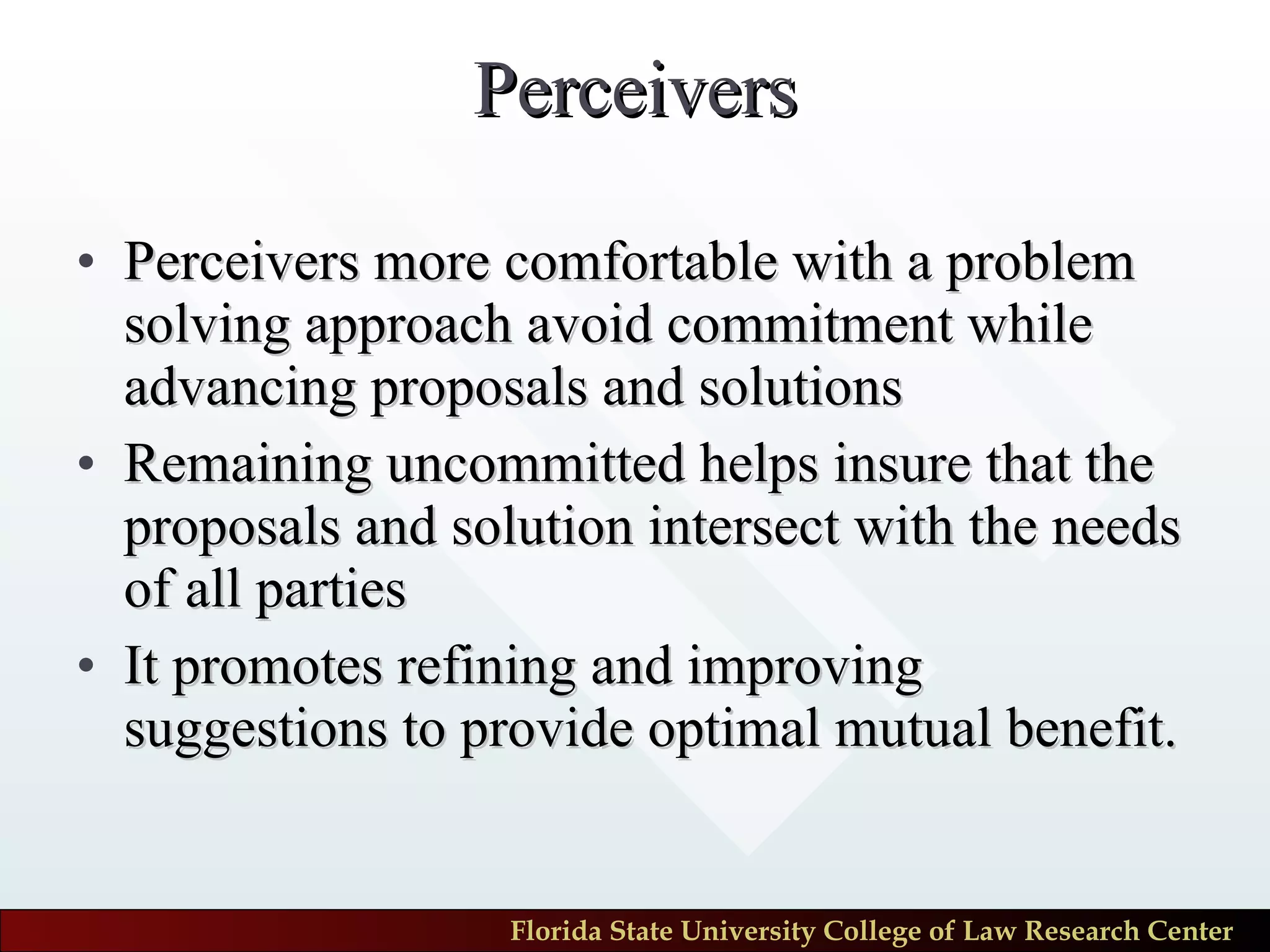 Myers Briggs Personality Typesfor Negotiation | PPT