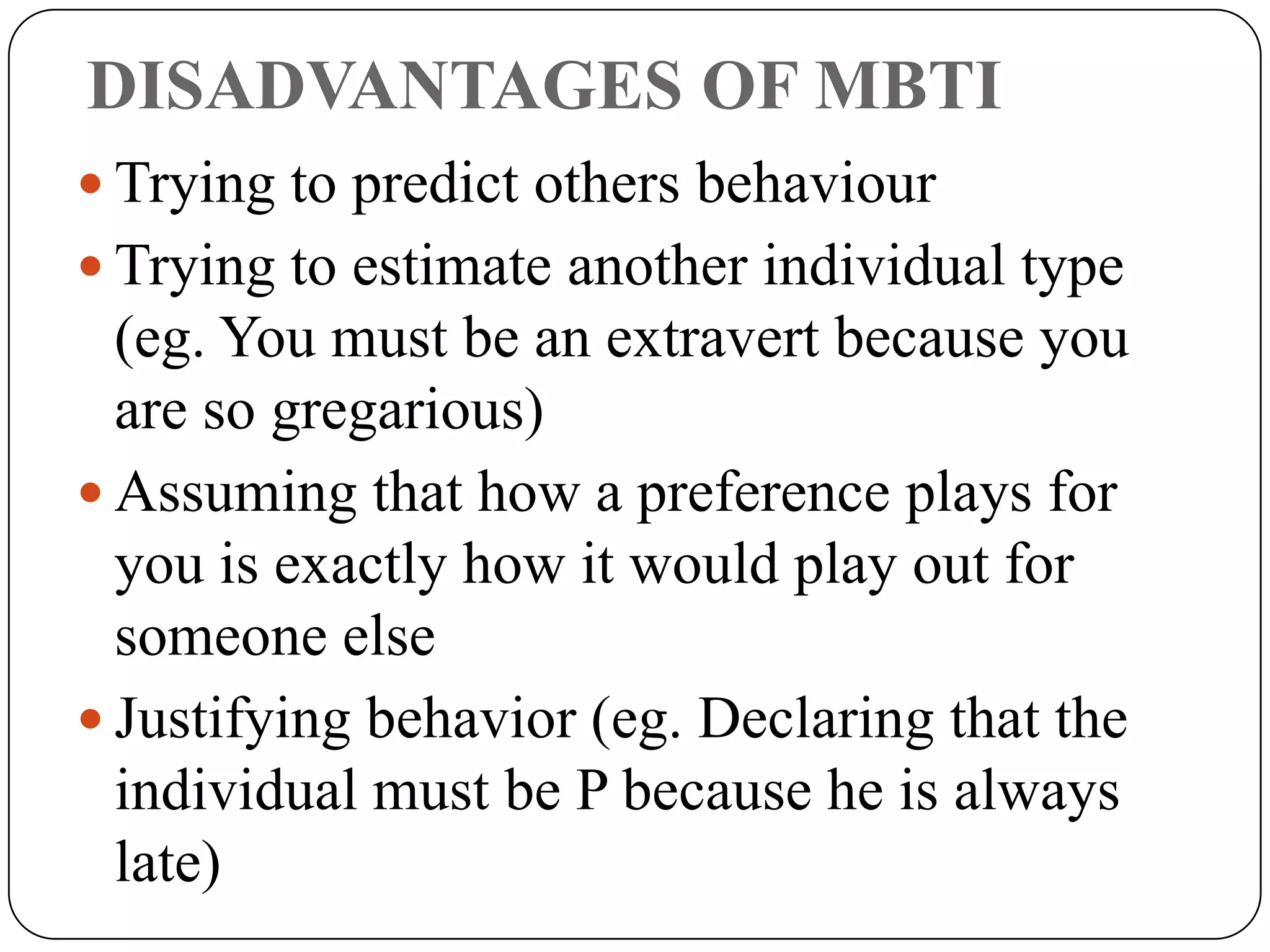 Myers Briggs Type Indicator (MBTI) | PPTX